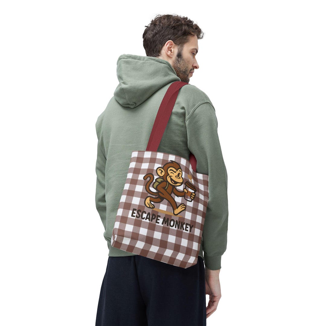 Escape Monkey Tote Bag: Playful Animal Lover Design - Etsy