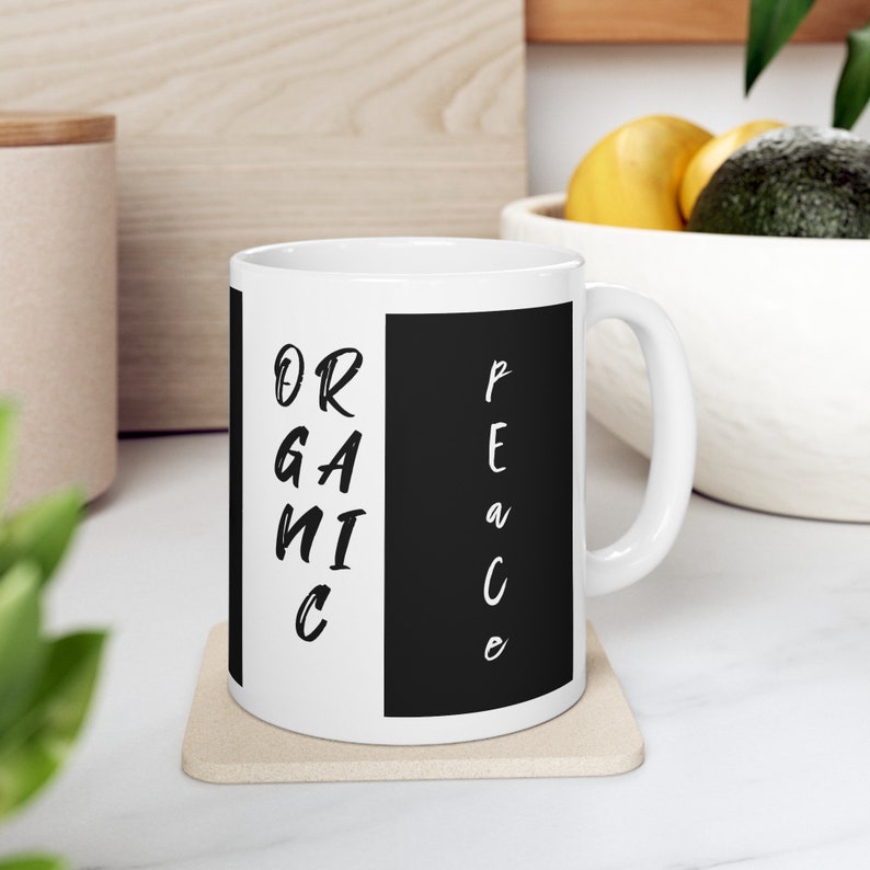 11oz Ceramic Mug With Black and White Design - Etsy