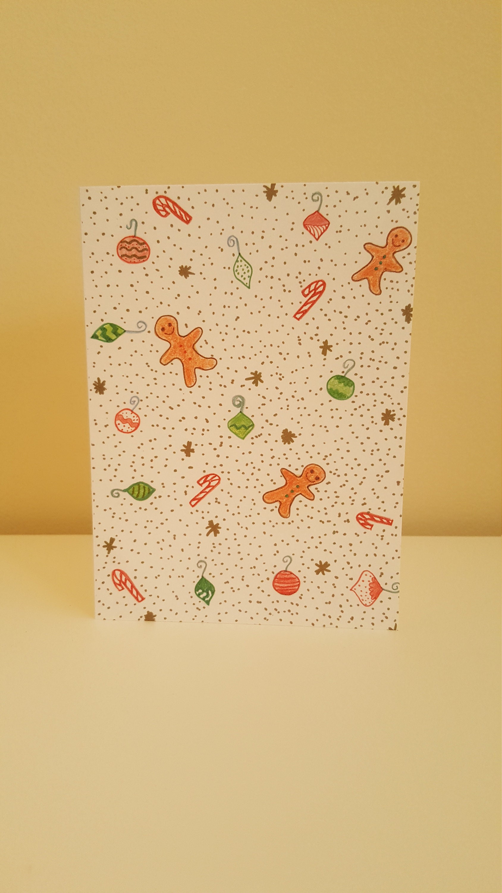 Gingerbread Card, Ornament Card, Holiday Card, Christmas Card, Cute ...