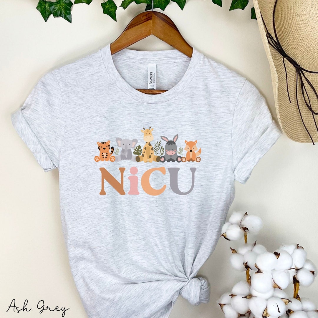 NICU Nurse Shirt Gift, NICU Shirt With Baby Animals, Neonatal Nurse ...