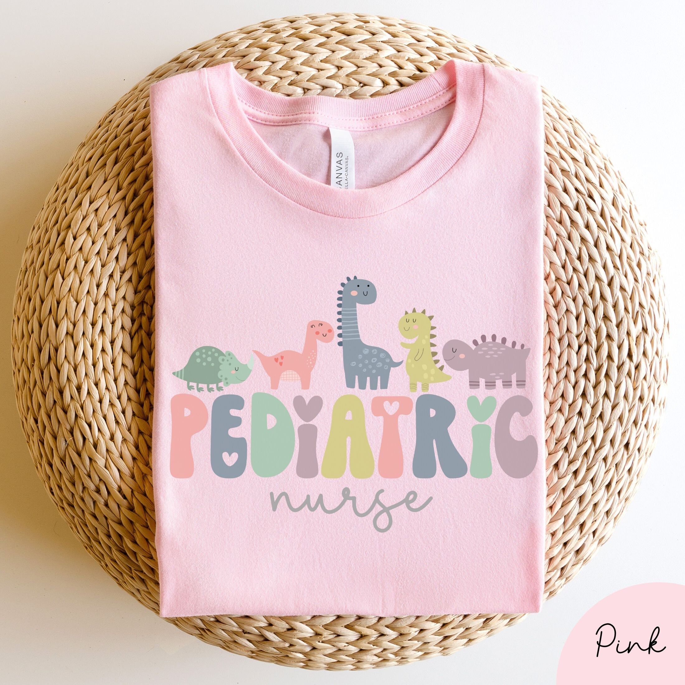 Pediatric Nurse Shirt With Dinosaurs, Pediatric Shirt Crewneck Gift ...