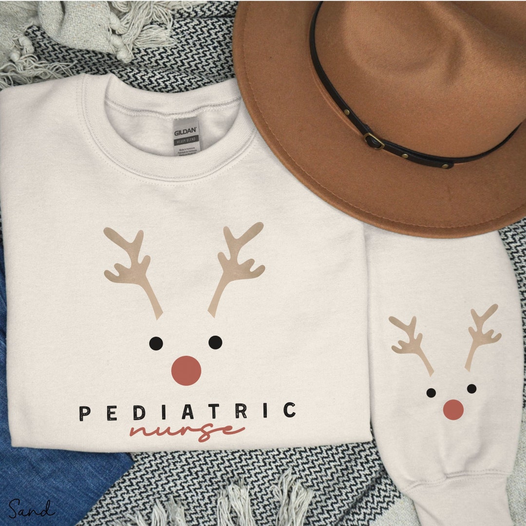 Pediatric Nurse Christmas Sweatshirt With Reindeer, Peds Christmas ...