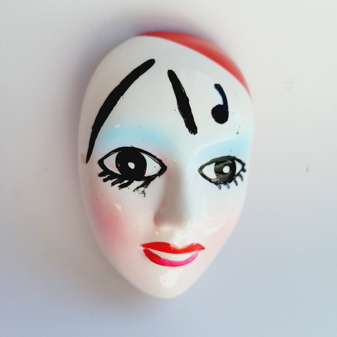 Small Ceramic CARNIVAL MASK in Black & RED Colors, Wall Art, Decoration ...