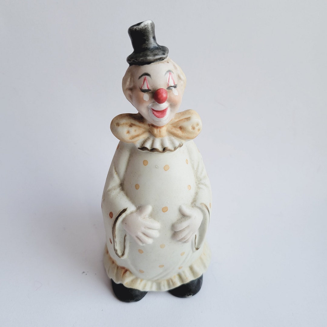 VINTAGE Ceramic Clown BELL #1 With Orange Spots, Genin Trudeau, Circus ...
