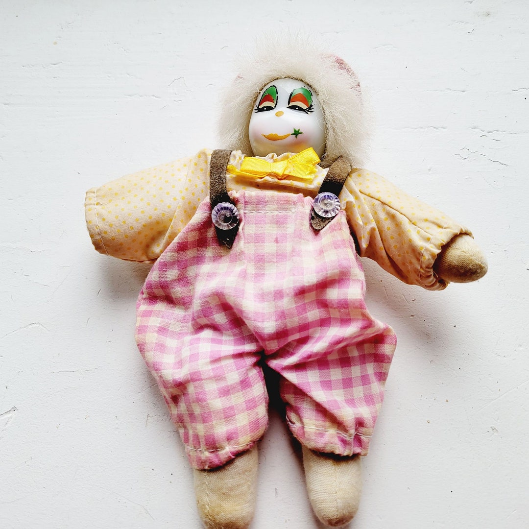 Vintage CLOWN in YELLOW and Pink Outfit With Yellow Bow, Cute Ceramic ...