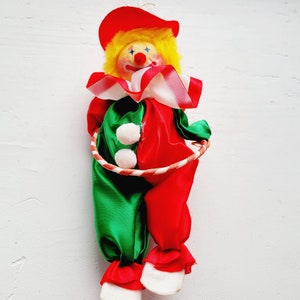 Adorable Vintage CLOWN With RED & Green Outfit and a Hula Hoop, Red ...