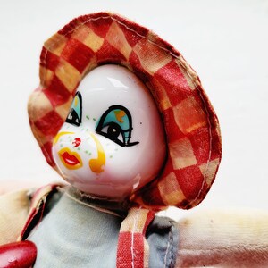 Vintage CLOWN in RED and White Checkered Outfit, With Cute Ceramic Face ...