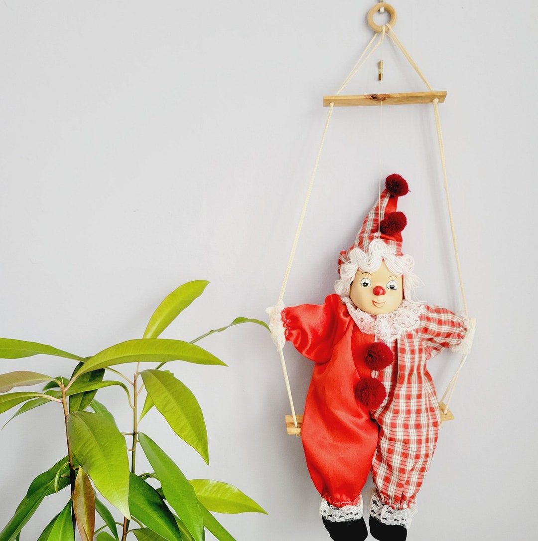 VINTAGE Large Hanging Clown - Swinging, Wall Hanging, Rare, Unusual ...