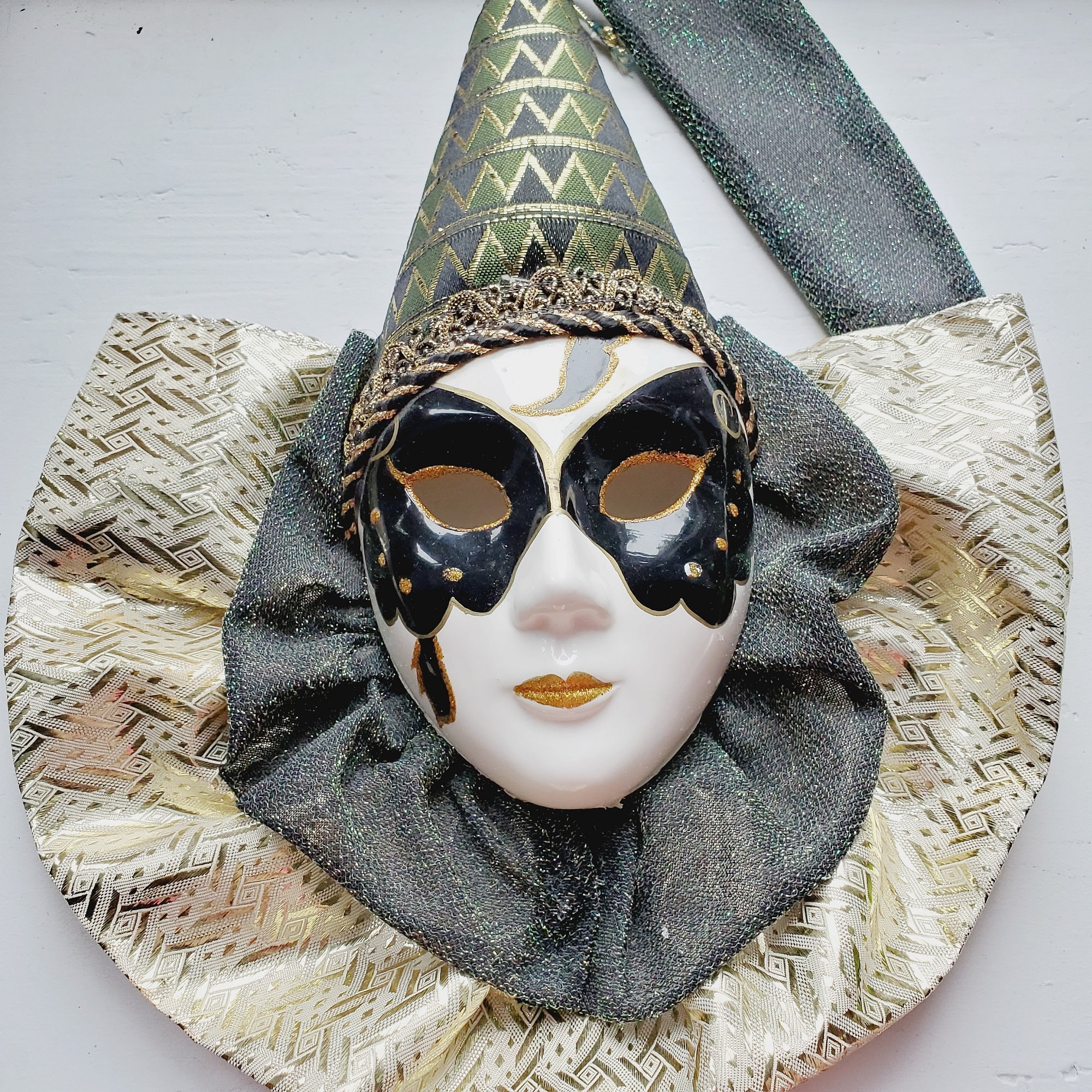 CARNIVAL MASK, Jester, Wall Art, Decoration, Porcelain, Face, Mardi ...