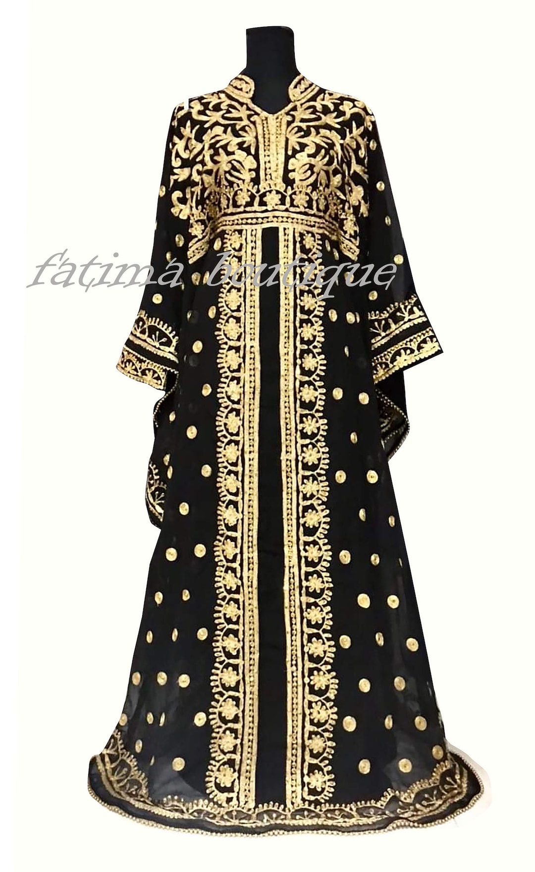 Sale New Evening Moroccan Dubai Bedded Kaftan Arabian Plus Size Abaya ...