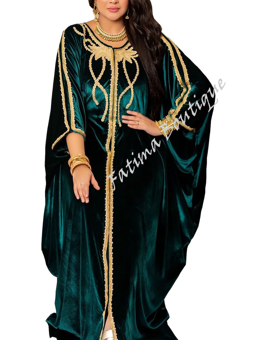 Sale Velvet Fabric Dubai Moroccan Kaftan Aare Embroidery Abaya Maxi ...