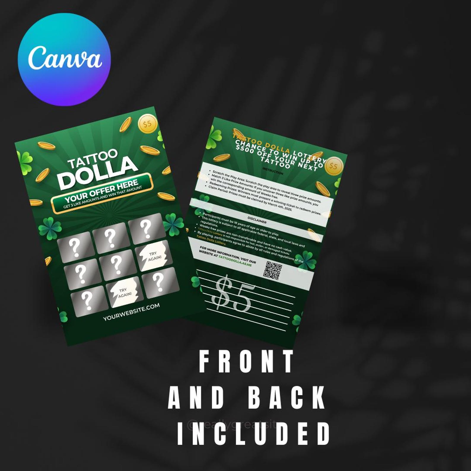 Editable Lottery Ticket Template | Custom Scratch-off Canva Design - Etsy