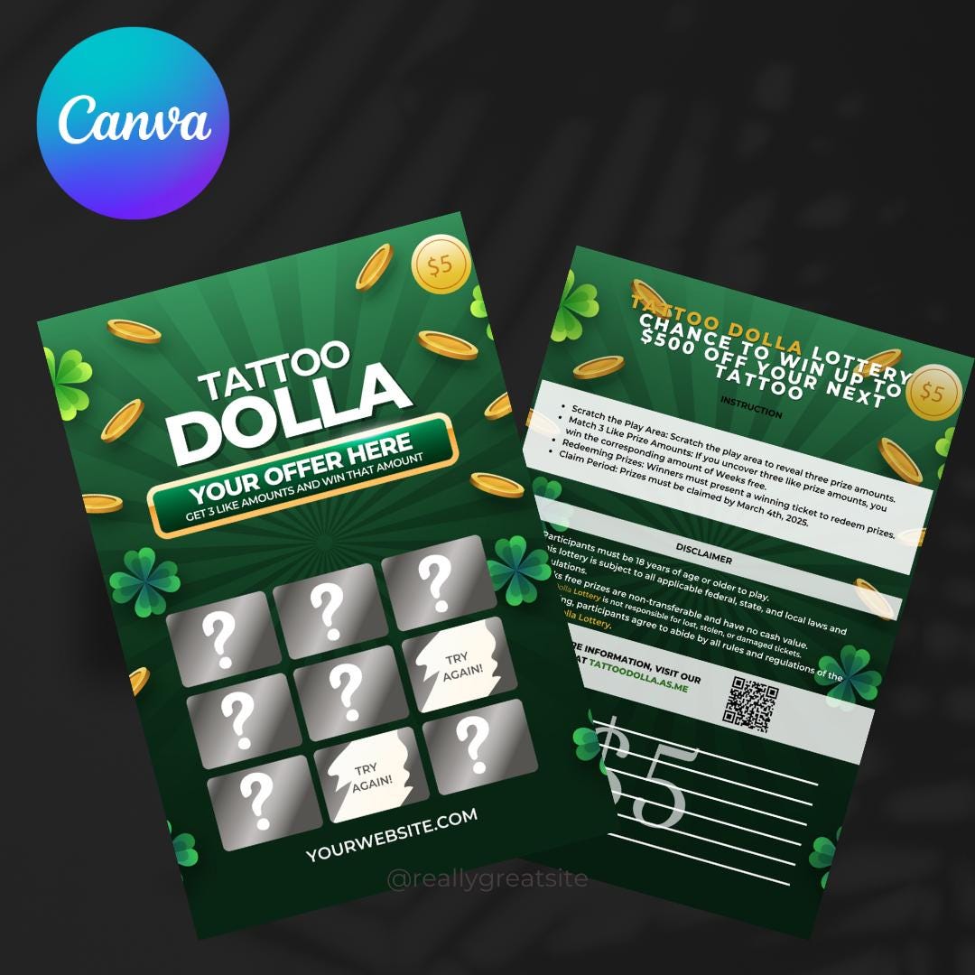 Editable Lottery Ticket Template | Custom Scratch-off Canva Design - Etsy