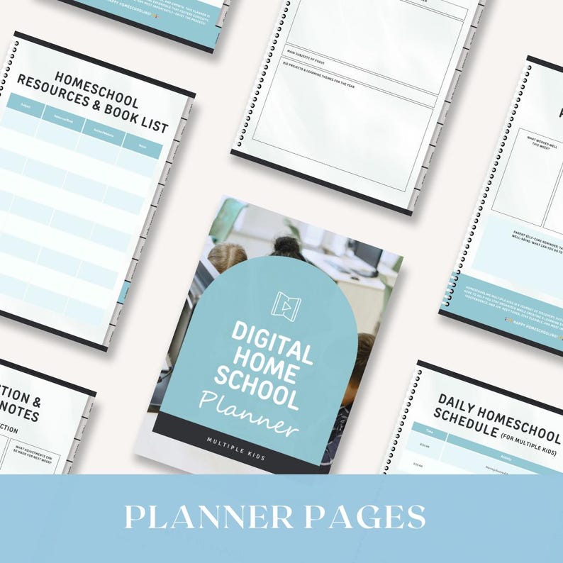 Digital Homeschool Planner | Multiple Kids, Weekly Schedule (printable ...