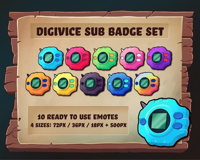 Digivice Sub / Bit Badges for Twitch - Digital Device Anime Monster ...