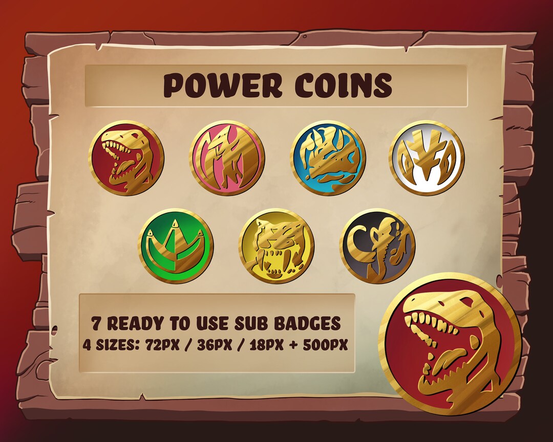 Power Coins Power Ranger Sub / Bit Badges Set for Twitch - Etsy