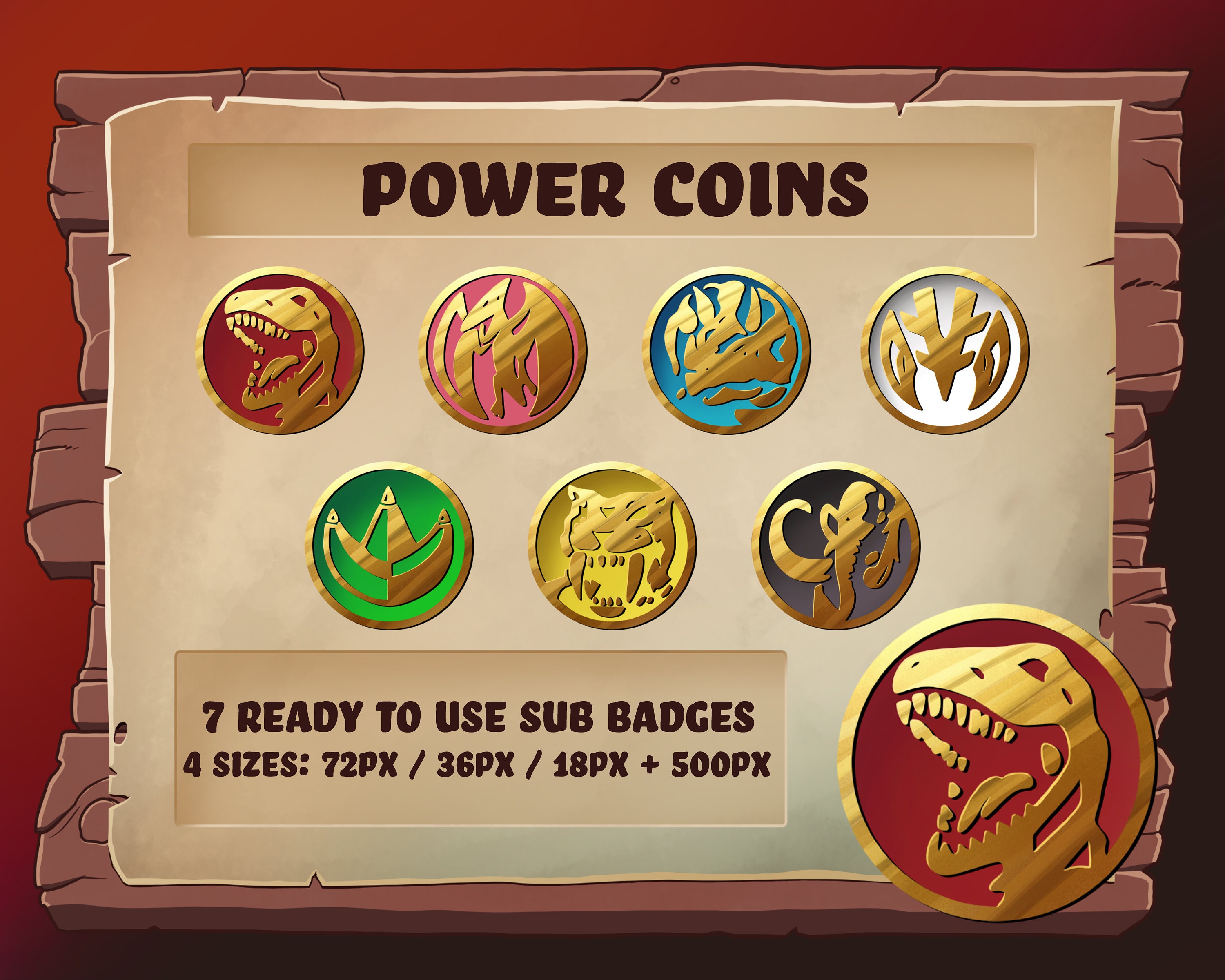 Power Coins Power Ranger Sub / Bit Badges Set for Twitch - Etsy