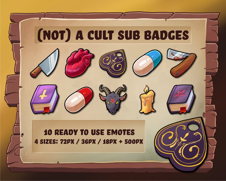 Cult Sub / Bit Badges for Twitch - Halloween Spiritual Occult Ouija ...