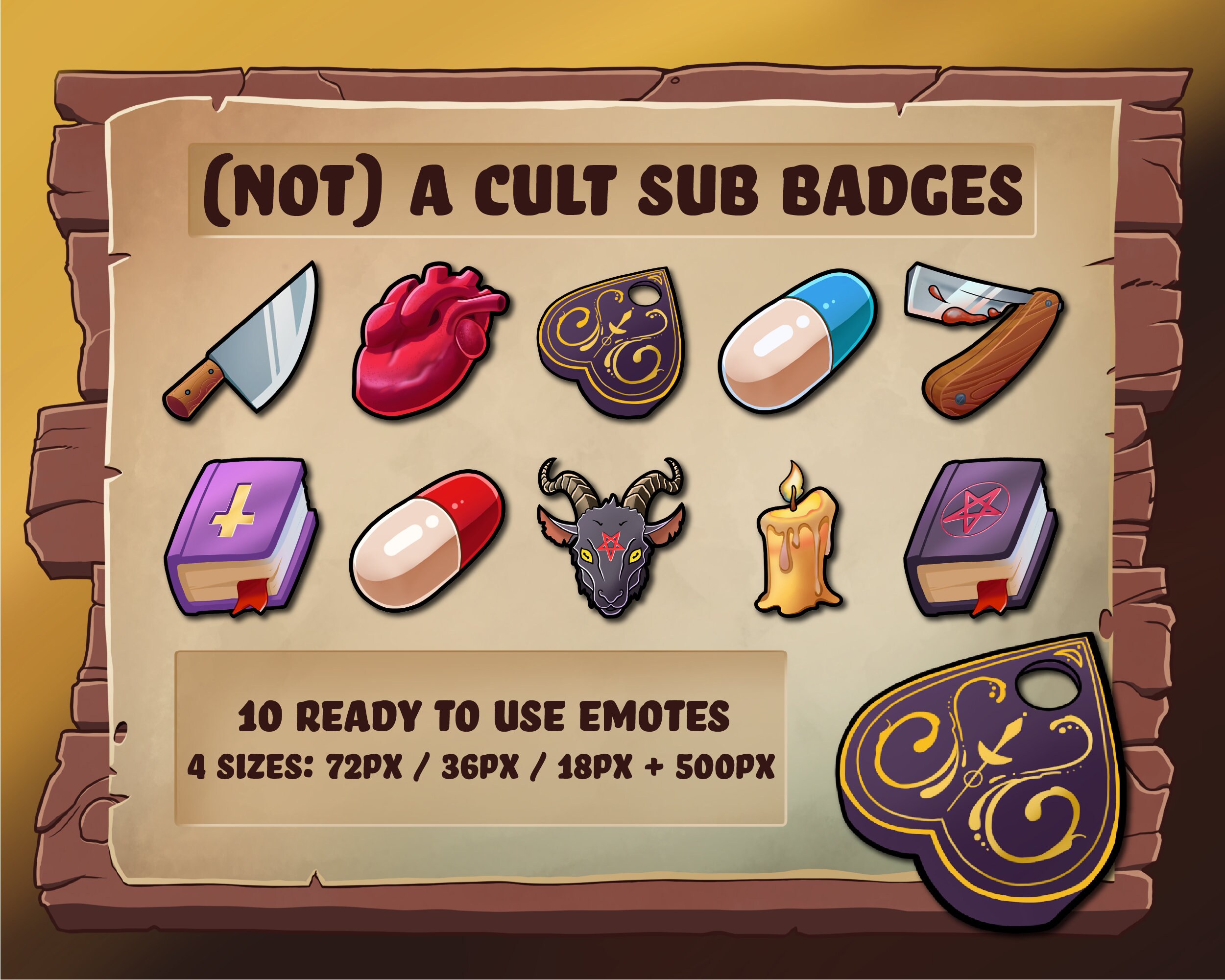 Cult Sub / Bit Badges for Twitch - Halloween Spiritual Occult Ouija ...