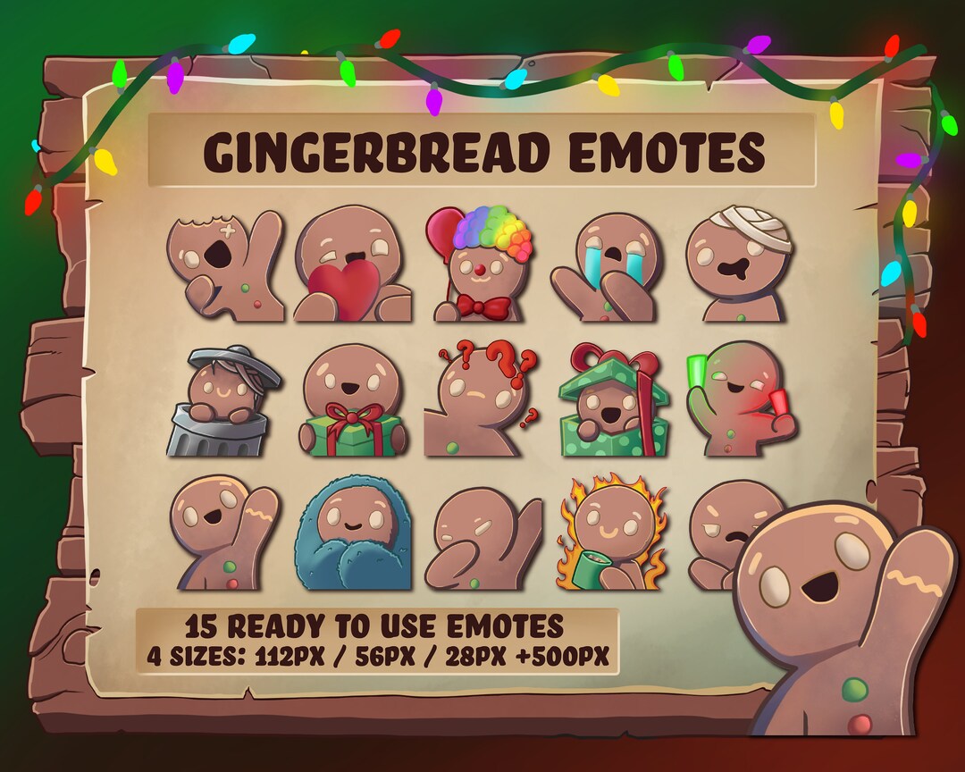 Gingerbread Man Emotes for Twitch and Discord - Christmas Holiday ...