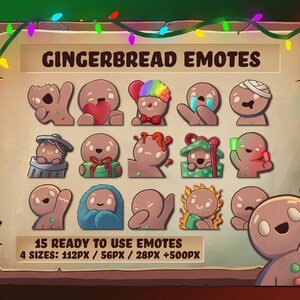 Gingerbread Man Emotes for Twitch and Discord - Christmas Holiday ...