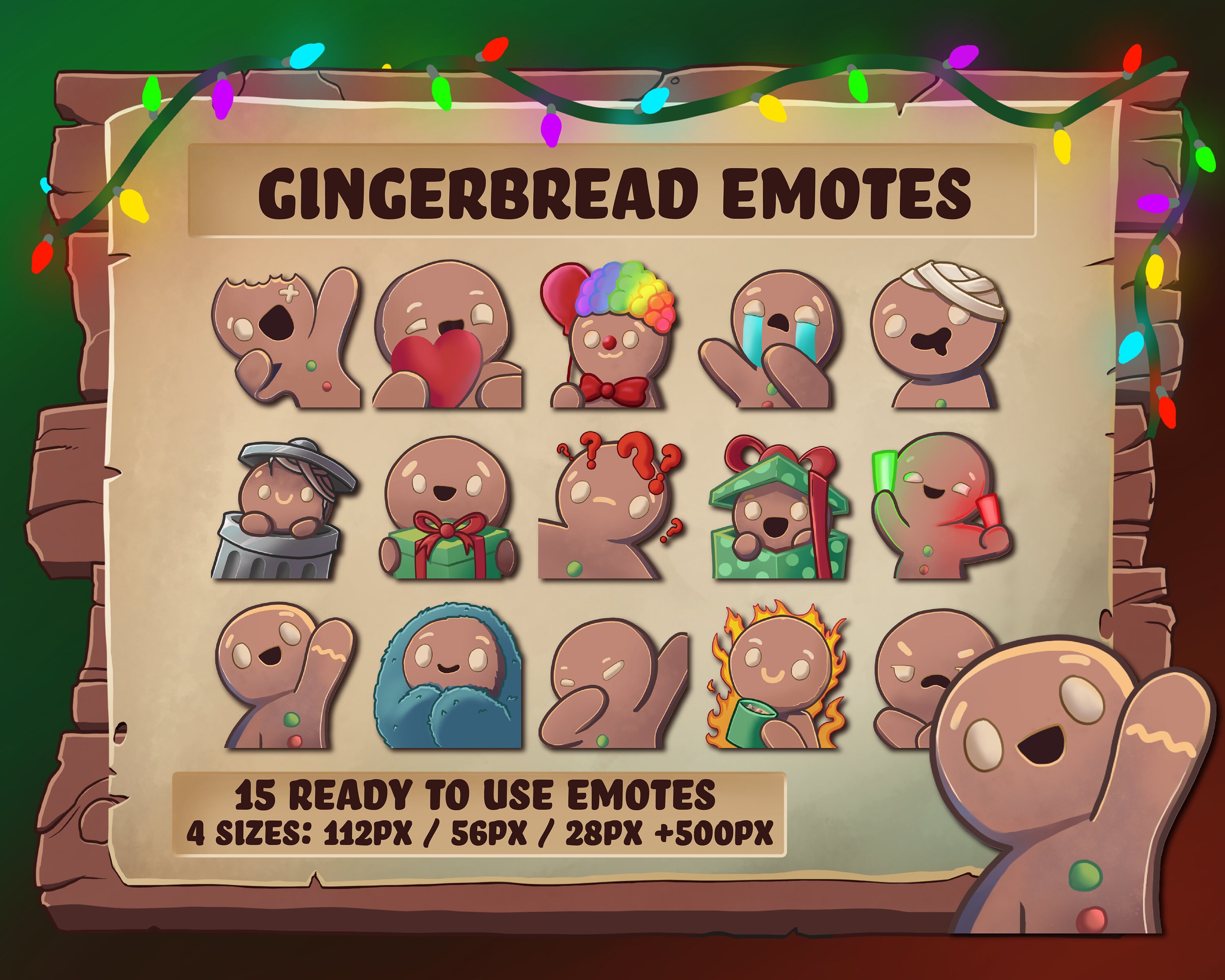 Gingerbread Man Emotes for Twitch and Discord Christmas Holiday Winter ...