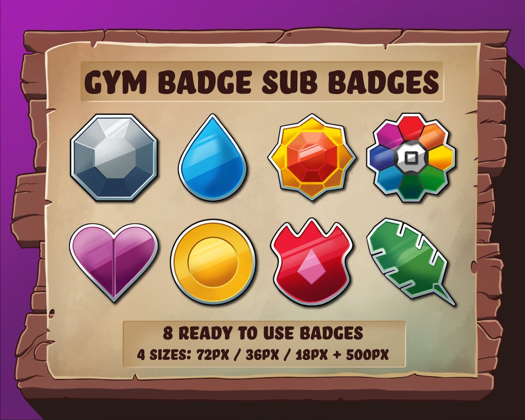 Kanto Twitch Badges - Sub / Bit Badges Indigo League Gym Badges - Etsy