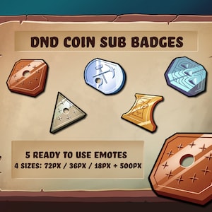 Dungeons and Dragons Coins Sub / Bit Badges for Twitch - Dnd Gold ...