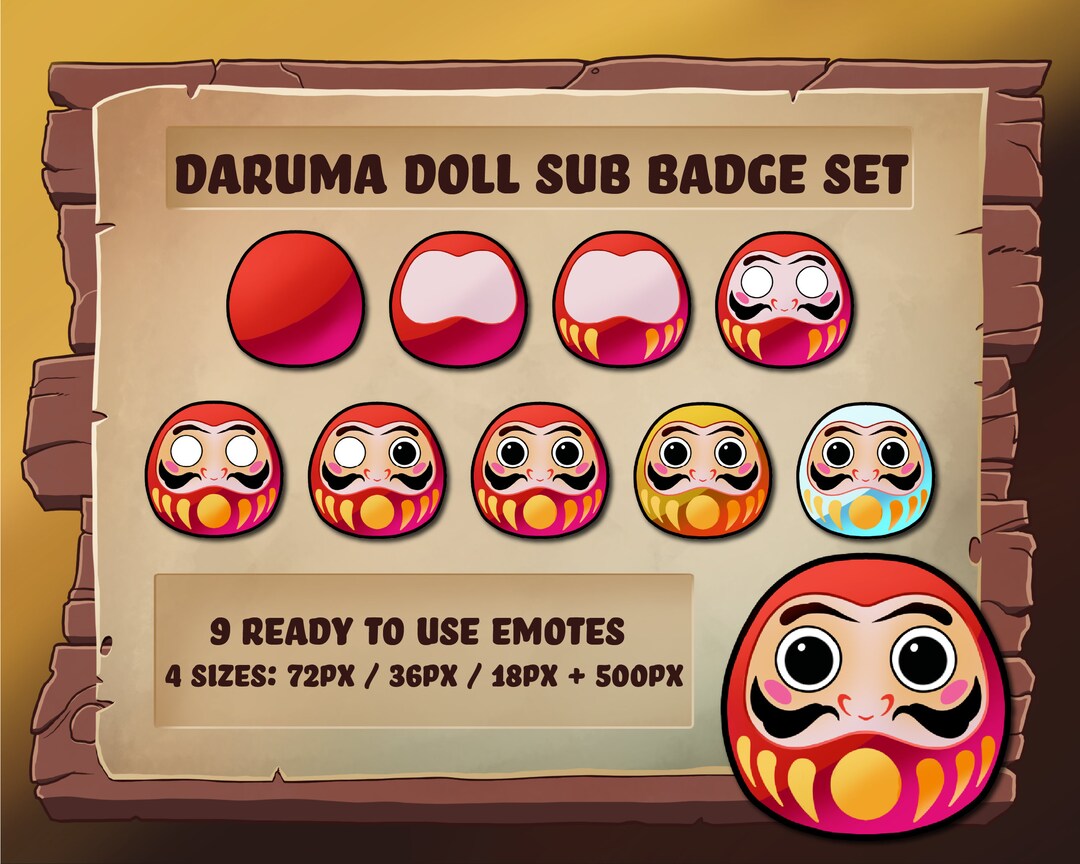 Daruma Doll Sub / Bit Badges for Twitch Japanese Traditional Talisman of Good Luck - Etsy Australia