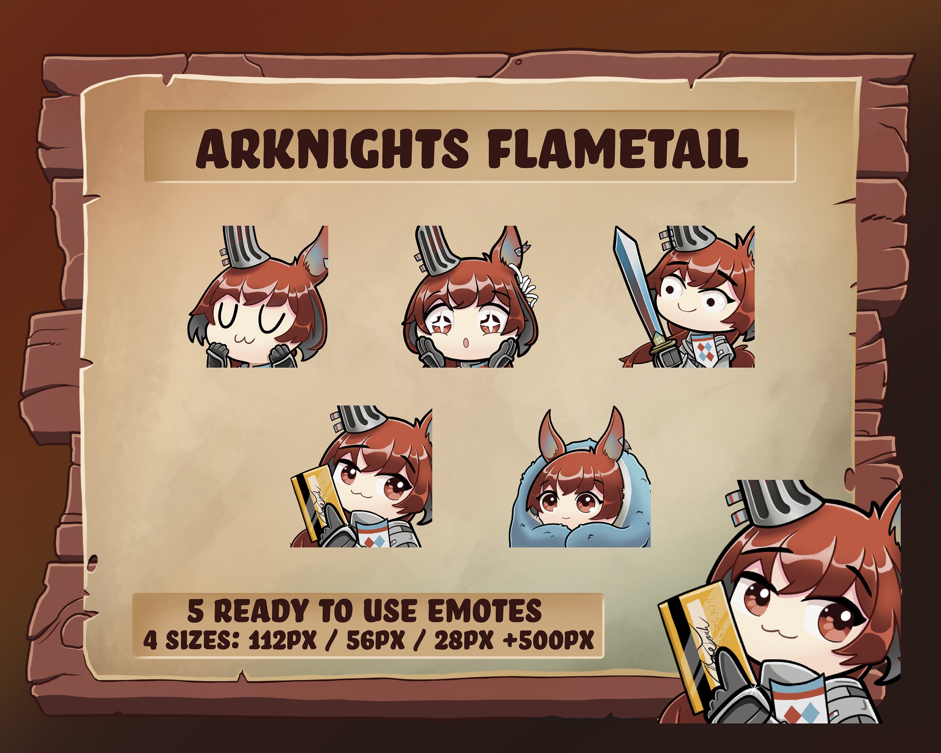 AK Flametail Emotes for Twitch and Discord Gaming Gacha Game Character ...