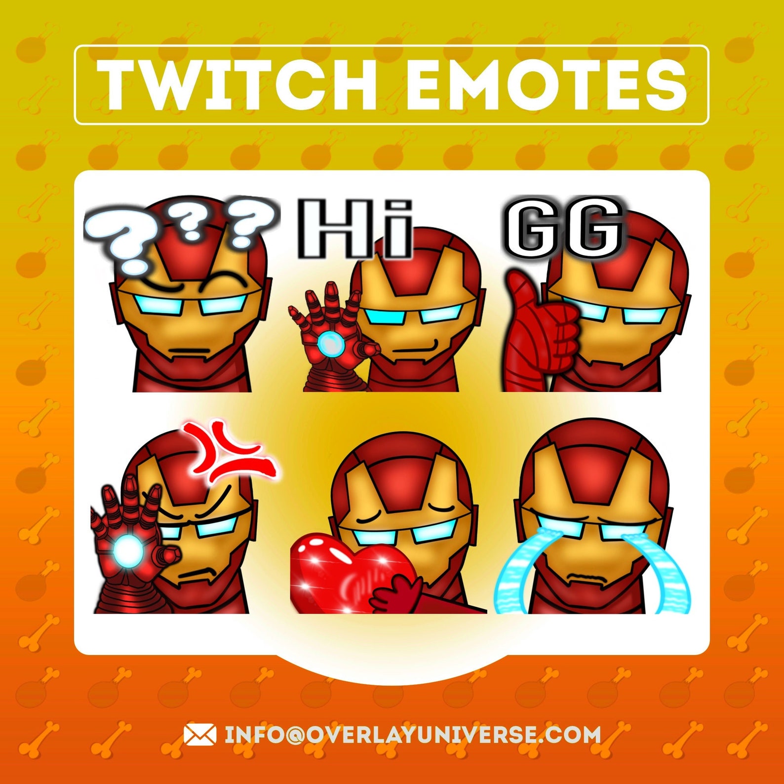Chibi Iron Man Twitch Emotes - Etsy
