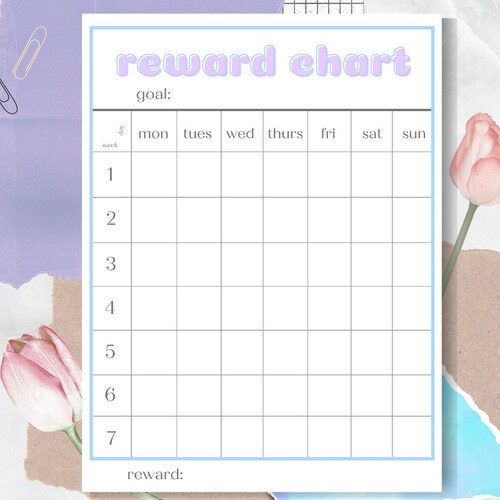Printable Kids Reward Chart Reward Sticker Chart Toilet - Etsy