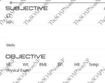 Best SOAP Note Template 2 Pages and 2 Bonus Pages With Guidelines for ...