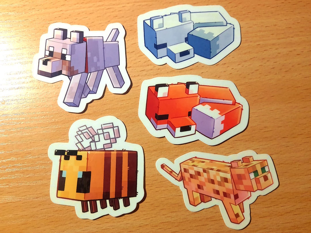 Minecraft Animals Sticker Set 2 Inch Glossy Vinyl Stickers - Etsy