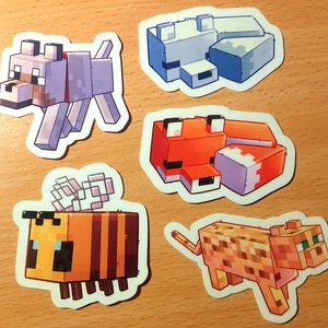 Minecraft Animals Sticker Set 2 Inch Glossy Vinyl Stickers - Etsy
