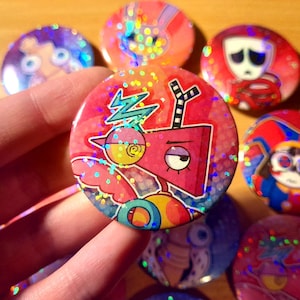 The Amazing Digital Circus Holographic 1.75" Pin Buttons - Etsy