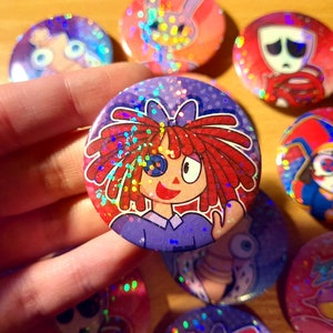 The Amazing Digital Circus Holographic 1.75" Pin Buttons - Etsy