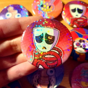 The Amazing Digital Circus Holographic 1.75" Pin Buttons - Etsy