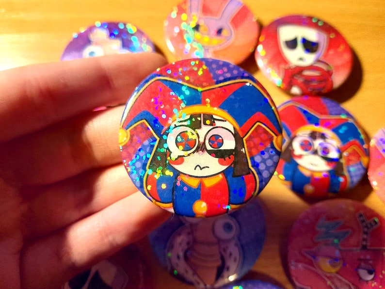 The Amazing Digital Circus Holographic 1.75" Pin Buttons - Etsy