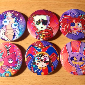 The Amazing Digital Circus Holographic 1.75" Pin Buttons - Etsy