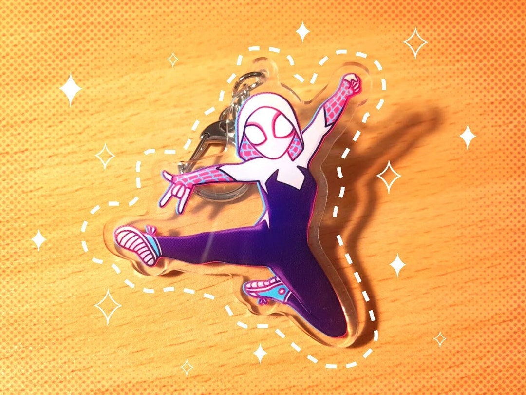 Spideyverse Gwen Stacy 2.5 Inch Keychain Charm - Etsy