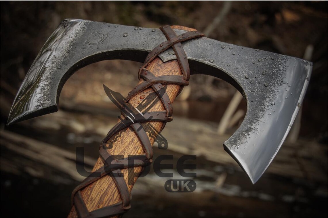 Double sided edge Viking axe Handmade custom high carbon | Etsy