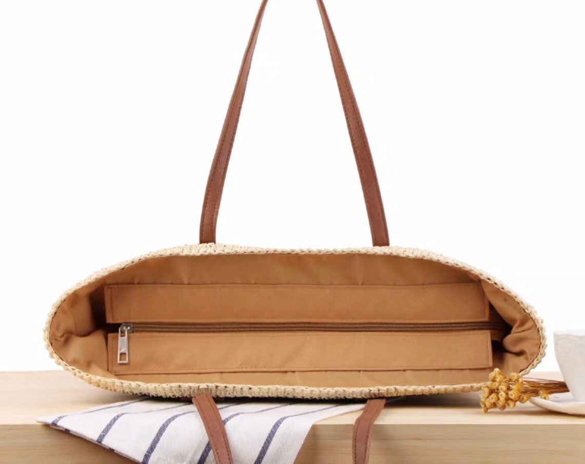 Straw Bag Tote Beach Shoulder Bag Holiday Woven Beach Bag Cute - Etsy