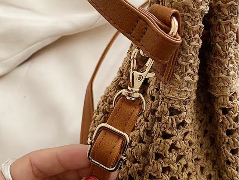 Bucket Straw Bag Summer Purse Shoulder Bag Holiday Bag Summer - Etsy UK
