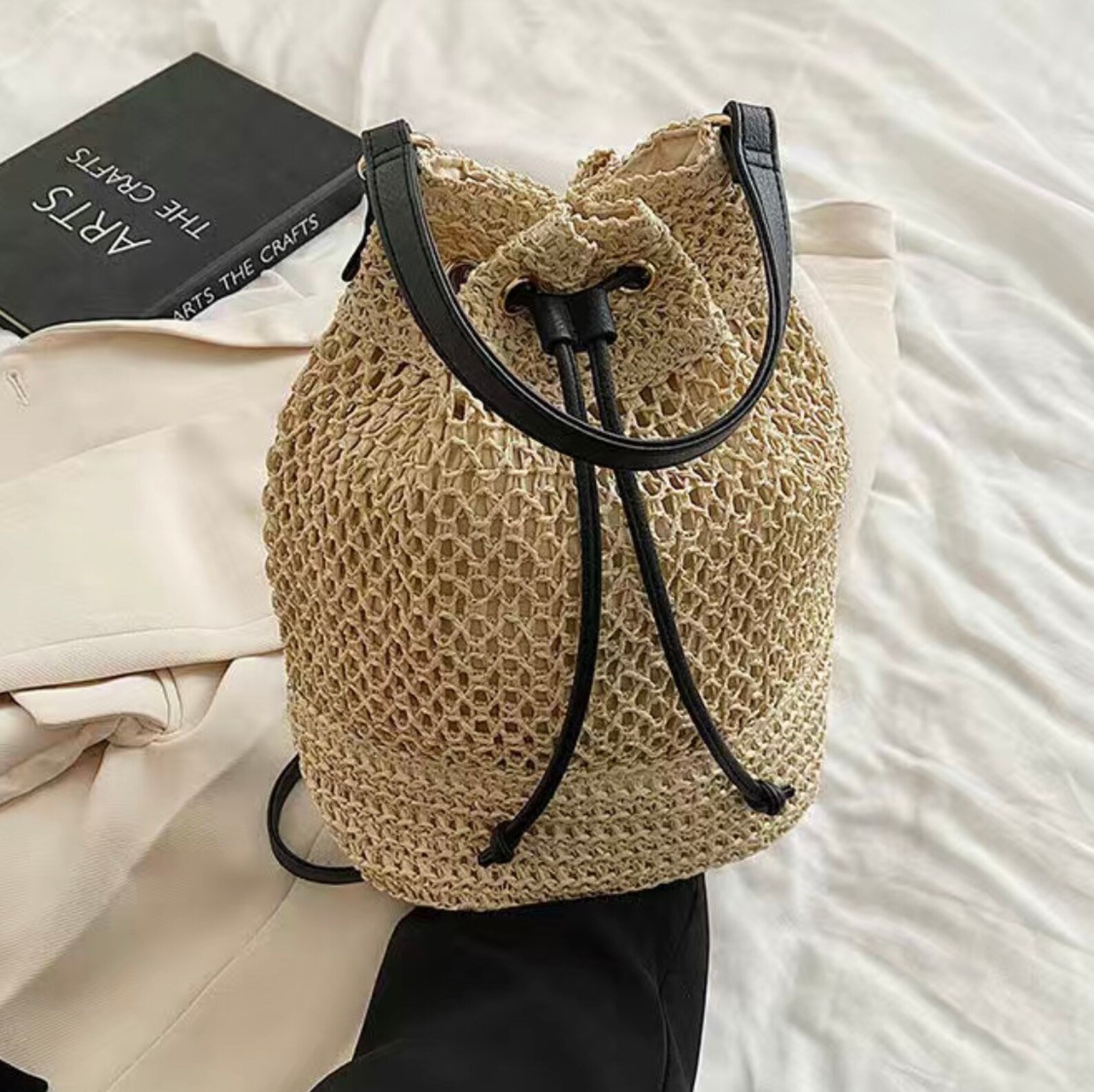 Bucket Straw Bag Summer Purse Shoulder Bag Holiday Bag Summer - Etsy UK