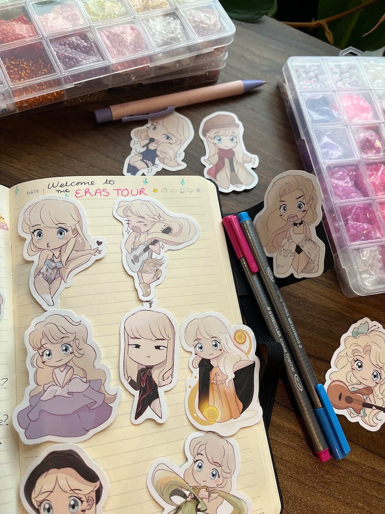Chibi Sticker Pack - Vinyl Decals for Fans, Illustrated and Handmade ...