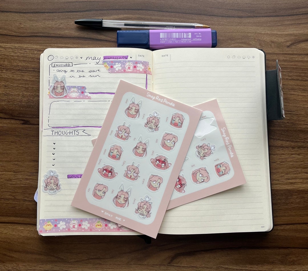 Cute Chibi Fairy Emotions Sticker Sheet Hand-drawn Anime Illustration ...