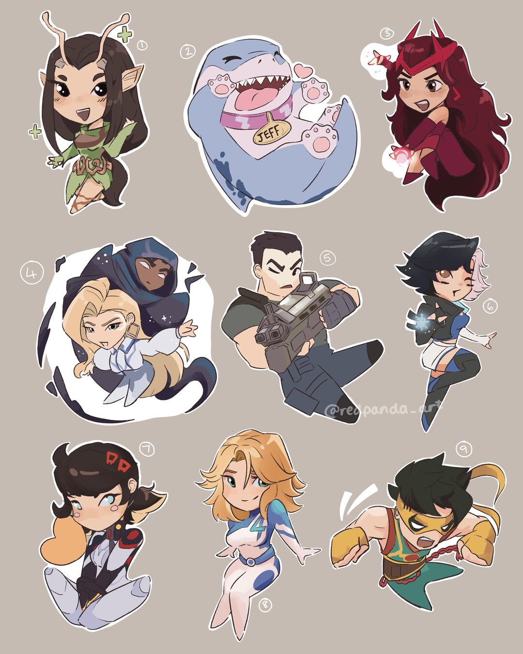 Chibi Sticker Pack - Vinyl Decals for Fans, Illustrated and Handmade ...