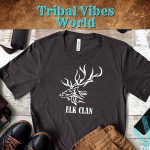 Elk Clan Native American T-shirt | Wildlife Elk Shirt | Black or White ...