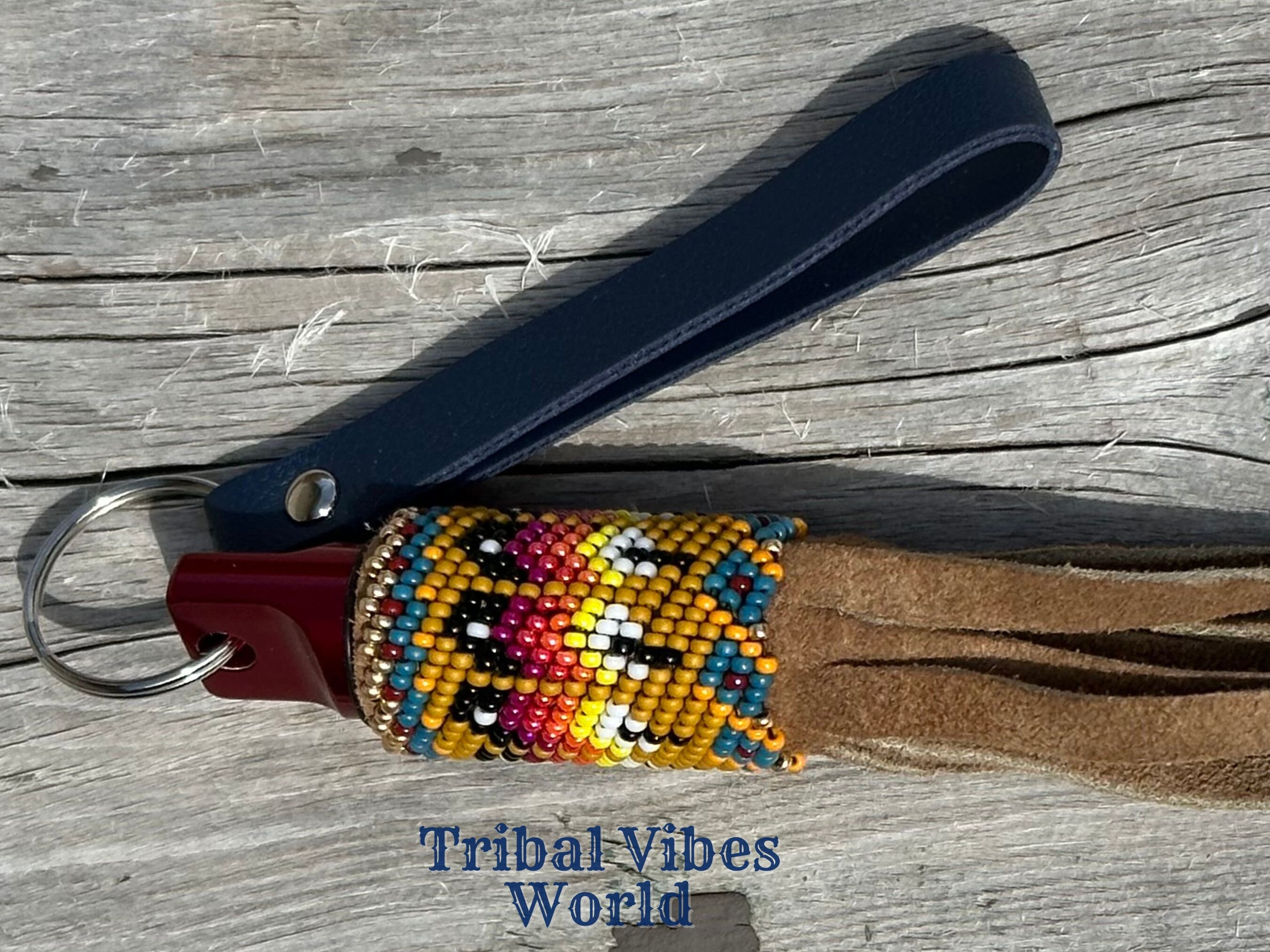 Peyote Stitch Native Beaded Keychain Native American Beaded Pill Case ...